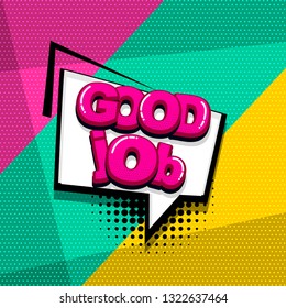 Good Job Work Comic Text Sound: vector de stock (libre de regalías ...
