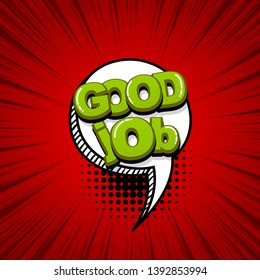 Good Job Work Comic Text Sound: vector de stock (libre de regalías ...