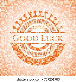 Good Luck Abstract Emblem Orange Mosaic Stock Vector (Royalty Free ...