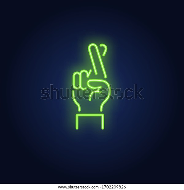 Good Luck Neon Sign Glowing Hand Stock Vector (Royalty Free) 1702209826 ...