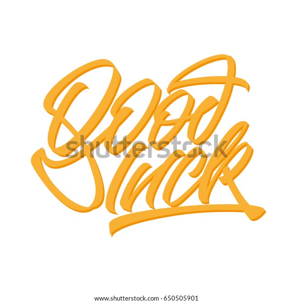 Good Luck Yellow Letter On White Stock Vector (Royalty Free) 650505901 ...