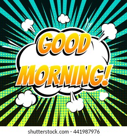 Good Morning Comic Book Bubble Text: vector de stock (libre de regalías ...