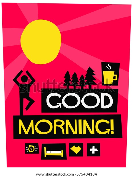 Good Morning Flat Style Vector Illustration Stock Vector (Royalty Free ...