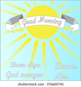 Good Morning Many Languages Stock Vector (Royalty Free) 376605745 ...