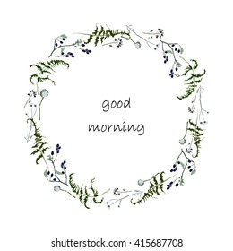 Good Morning Postcard Vector Design Flowers Stock Vector (Royalty Free ...