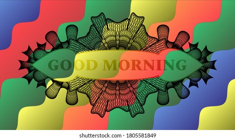 Good Morning Text Inside Linear Colorful Stock Vector (Royalty Free ...