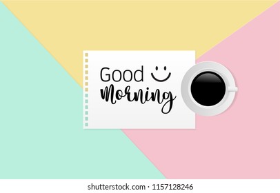 Good Morning Text On Note Paper Stock Vector (Royalty Free) 1157128246 ...