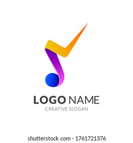 Good Music Logo Music Note Check Stock Vector (Royalty Free) 1761721376 ...