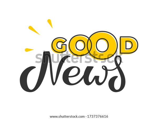 Good News Vector Hand Drawn Lettering Stock Vector (Royalty Free ...