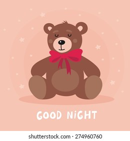 Good Night Bear Card Stock Vector (Royalty Free) 274960760 | Shutterstock
