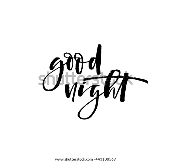 Good night card. Hand drawn lettering. Vector illustration of wish good ...