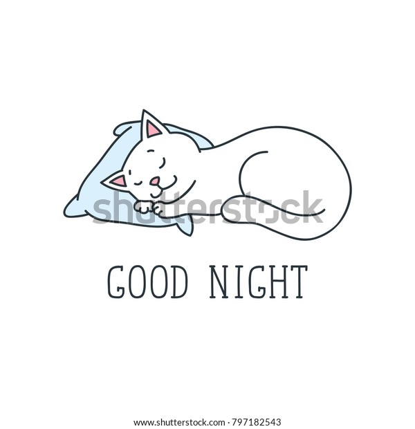 Good Night Doodle Vector Illustration Cute Stock Vector (Royalty Free ...