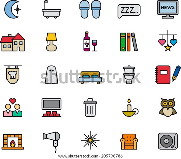Good Night Icons Stock Vector (Royalty Free) 205798786 | Shutterstock