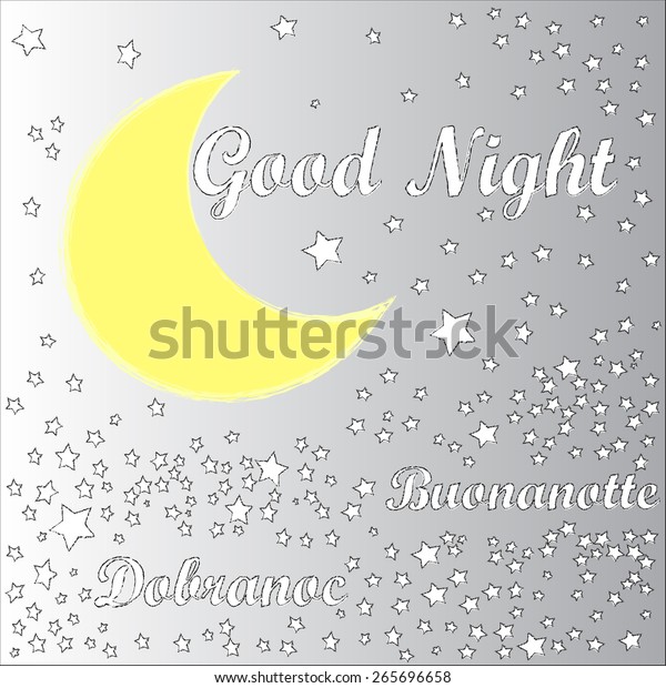 Good Night Many Languages Stock Vector (Royalty Free) 265696658 ...