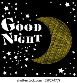Good Night Moon Stars Stock Vector (Royalty Free) 559274779 | Shutterstock