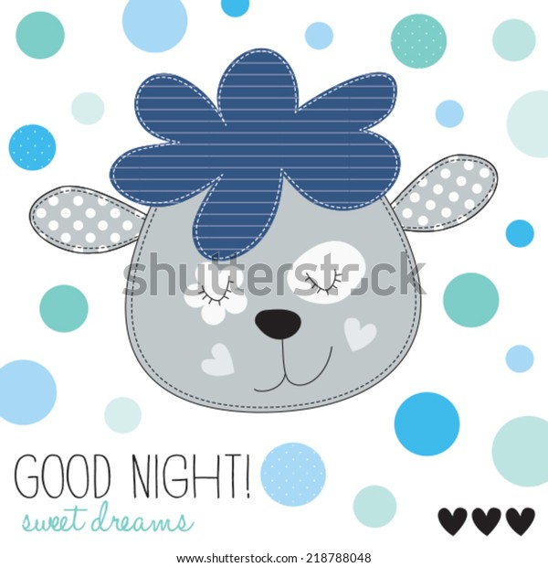 Good Night Sheep Vector Illustration Stock Vector (Royalty Free ...