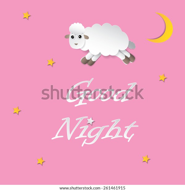 Good Night Sheep Vector Illustration Stock Vector (Royalty Free ...