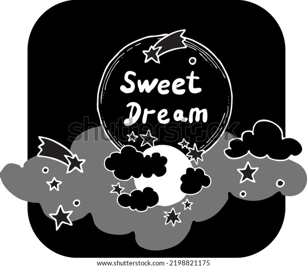 Good Night Theme Frame Moon Stars Stock Vector (Royalty Free ...