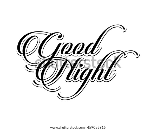 Good Night Typography Typographic Creative Writing Stock Vector ...