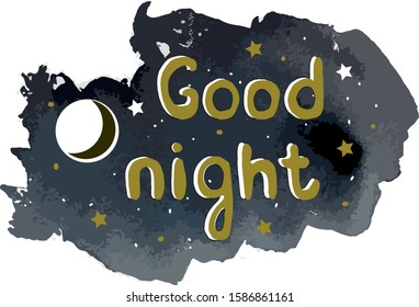 Good Night Vector Illustration Hand Drawn Stock Vector (Royalty Free ...