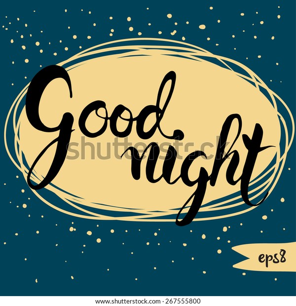 Good Night Word Written Calligraphy Style Stock Vector (Royalty Free ...