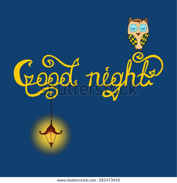 Good Night Word Written Calligraphy Style Stock Vector (Royalty Free ...