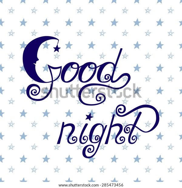 Good Night Word Written Calligraphy Style Stock Vector (Royalty Free ...