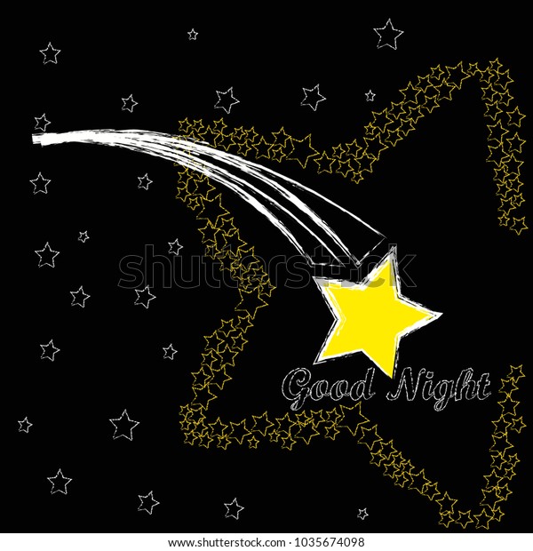 Good Night Yellow Star Made Stars Stock Vector (Royalty Free ...