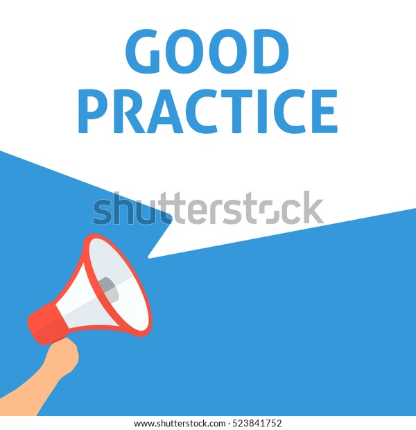 Good Practice Announcement Hand Holding Megaphone Stock Vector (Royalty ...