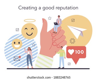 Good Reputation Concept Building Relationship People Stock Vector ...