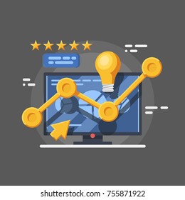 Good Review Five Starts Customer Online Stock Vector (Royalty Free ...