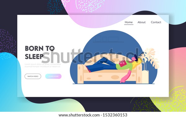 Good Sleep Website Landing Page Young Stock Vector (Royalty Free ...