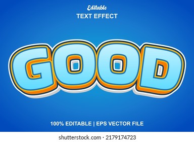 Good Text Effect Blue Color Editable Stock Vector (Royalty Free ...
