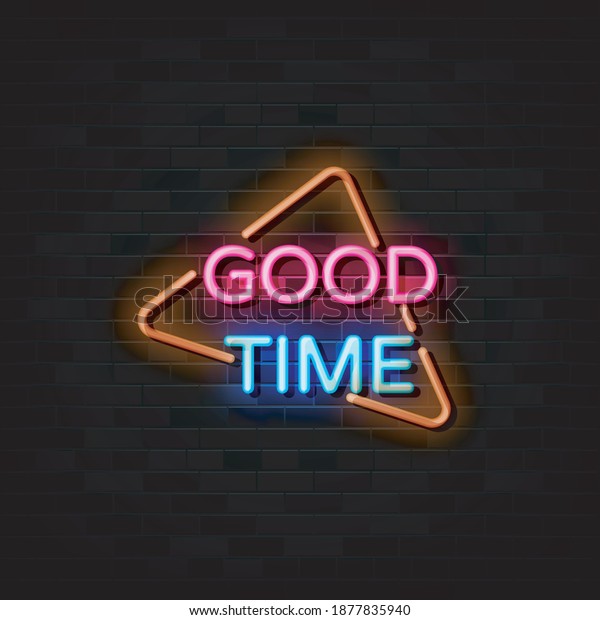 Good Time Neon Sign Design Template Stock Vector (Royalty Free ...