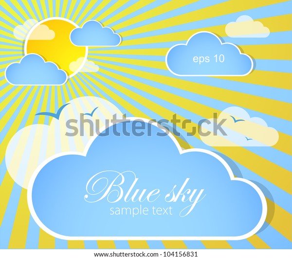 Good Weather Background Blue Sky Clouds Stock Vector (Royalty Free ...