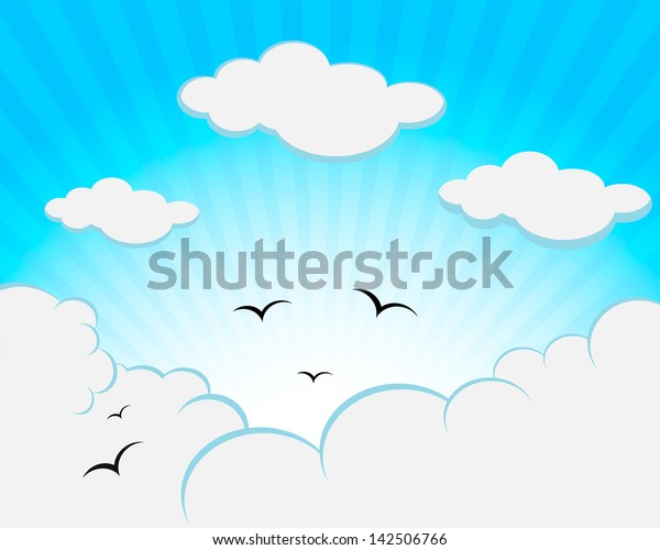 Good Weather Background Blue Sky Clouds Stock Vector (Royalty Free ...