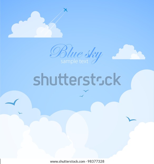 Good Weather Background Blue Sky Clouds Stock Vector (Royalty Free ...