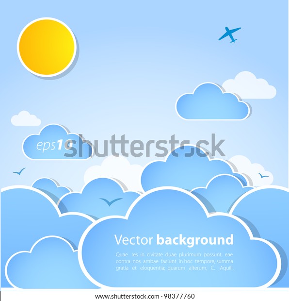 Good Weather Background Blue Sky Clouds: เวกเตอร์สต็อก (ปลอดค่า ...