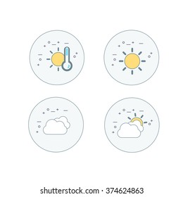 Good Weather Icons Set Vector Illustrations Stock Vector (Royalty Free ...
