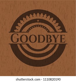 Goodbye Badge Wood Background Stock Vector (Royalty Free) 1110820190 ...