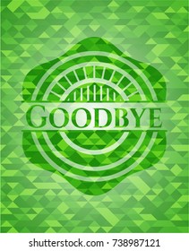 Goodbye Green Emblem Triangle Mosaic Background Stock Vector (Royalty ...