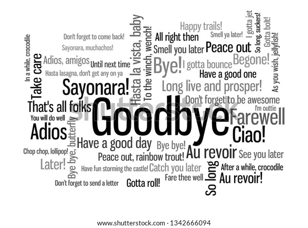 Goodbye Word Tag Cloud Shows Words Stock Vector (Royalty Free ...