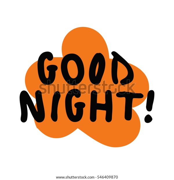Goodnight Brush Lettering Vector Illustration Design Stock Vector ...