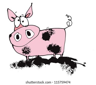 Goofy Pig Stock Vector (Royalty Free) 115759474