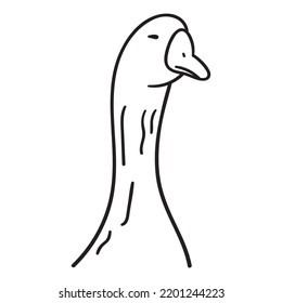Goose Head Vector Outline Illustration Stock Vector (Royalty Free ...