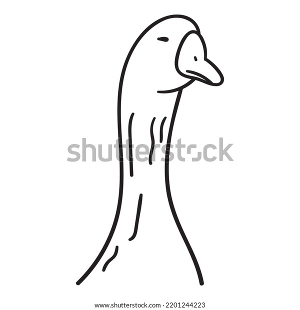 Goose Head Vector Outline Illustration Stock Vector (Royalty Free ...