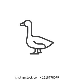 Goose Side View Vector Icon Filled Stock Vector (Royalty Free) 1323862406