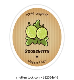 Gooseberry Label Vector Illustration Stock Vector (Royalty Free ...