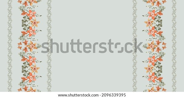 Gorgeous Border Small Garden Sweet Flowers Stock Vector (Royalty Free ...