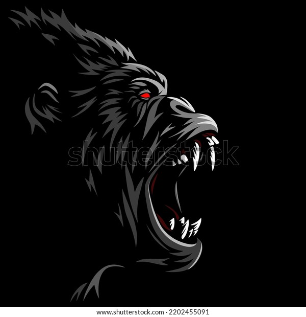 Gorilla Animal Vector Gorilla Angry Design Stock Vector (Royalty Free ...